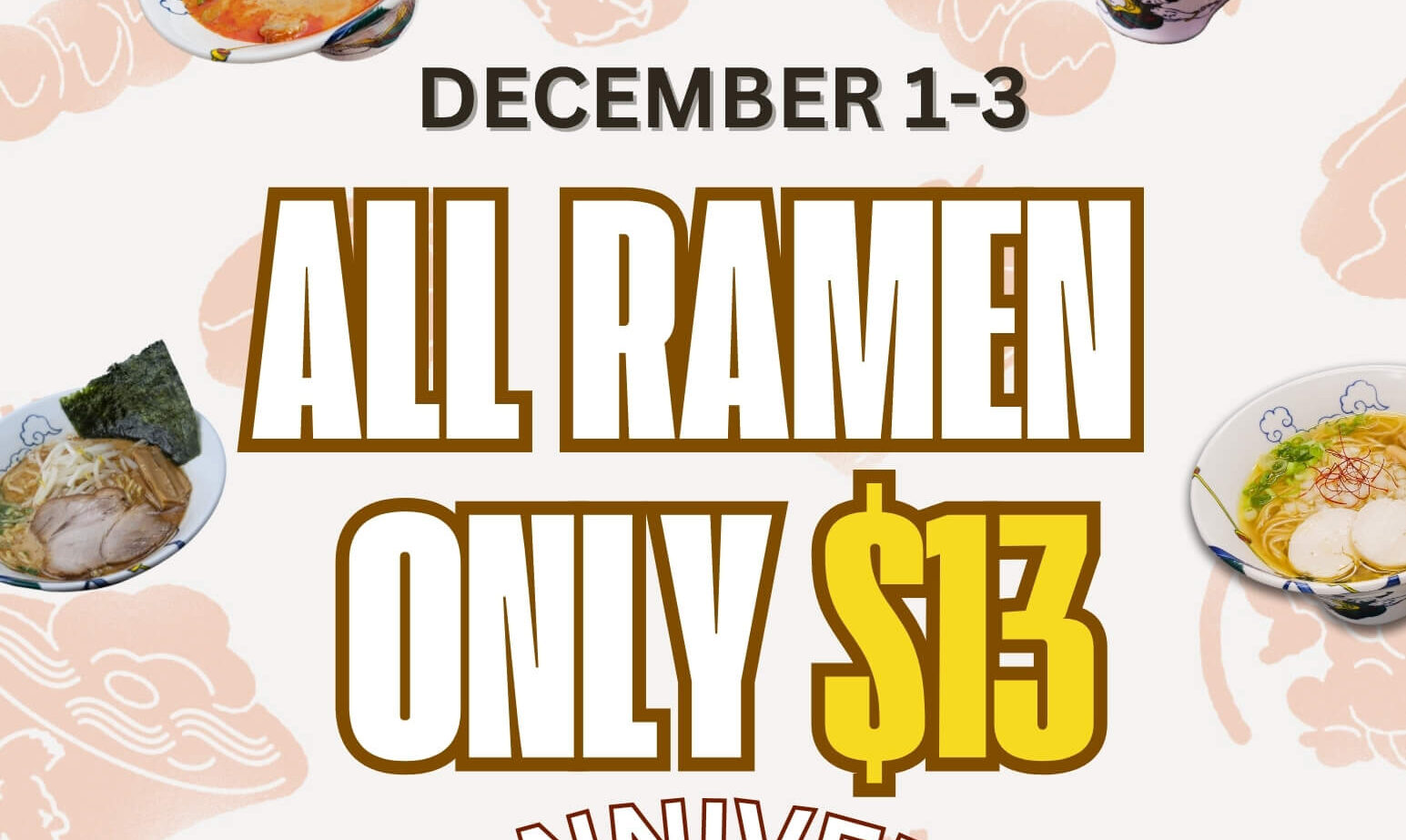 ramen RAIJIN 13th Anni: All Ramen $13 | Toronto's Best Ramen Deal 2025
